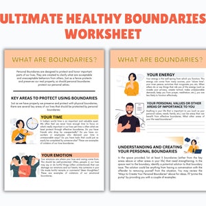Personal Boundaries Worksheets, Boundaries Workbook, Setting Healthy ...