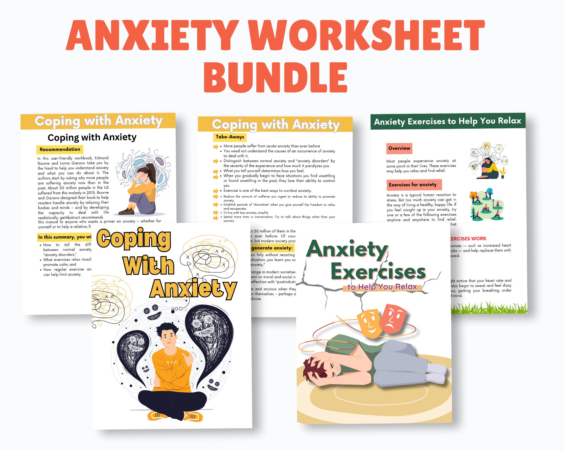 Anxiety Mega Bundle, Anxiety Worksheets, Therapy Tools, Therapy ...