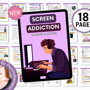 Screen Time Addiction Worksheets, Kids Therapy, Child Therapist ...