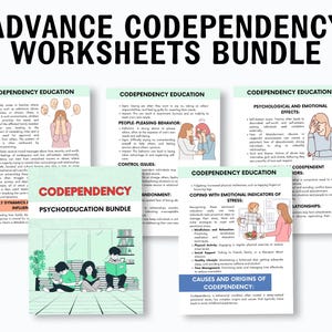 Codependency Worksheets and Counter Dependency Education Bundle, Therapist Resource for ...