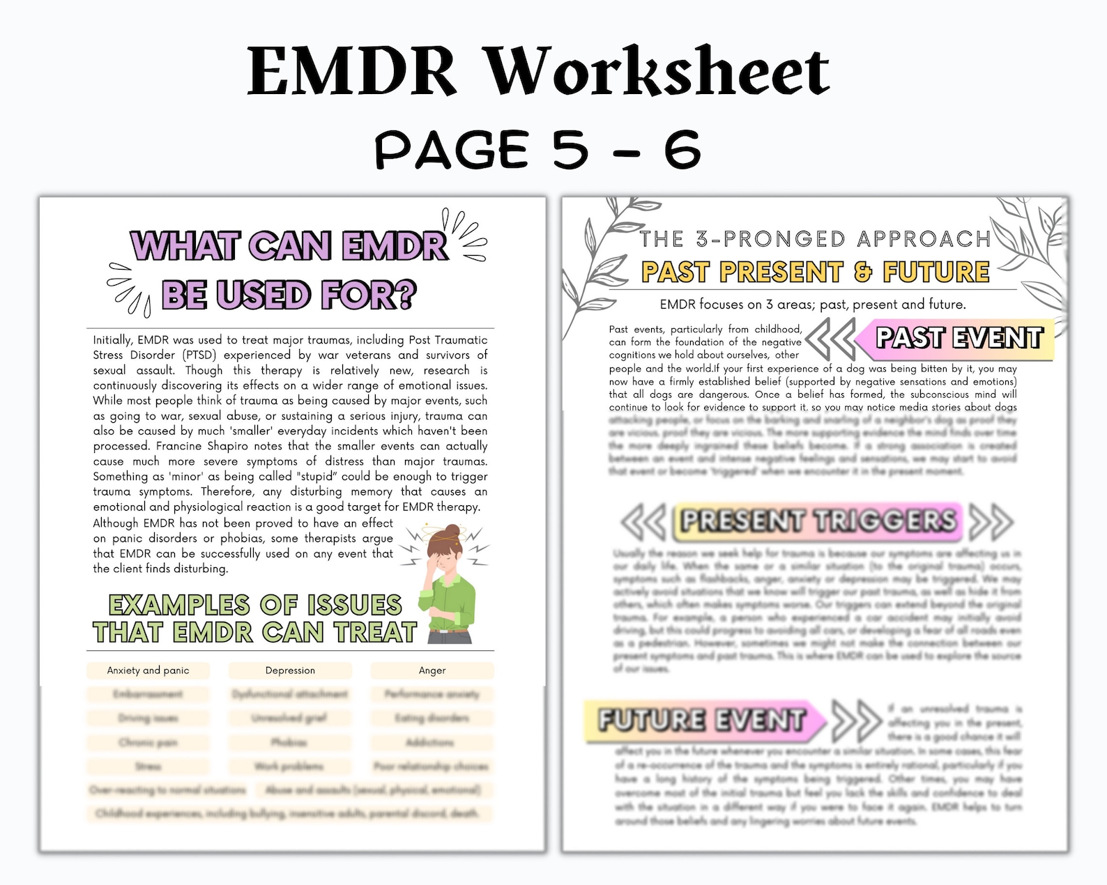 EMDR Scripts & EMDR Worksheets EMDR Tools, Emdr Resources for Phases 1 ...