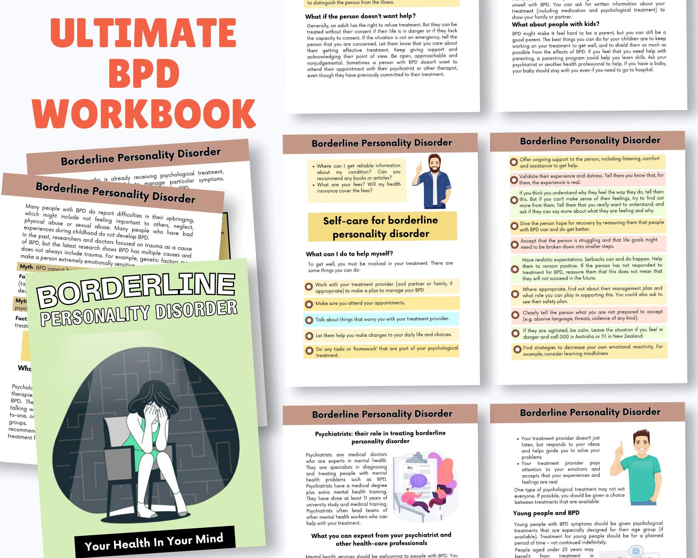 BPD Workbook! Borderline Personality Disorder Worksheets, Journal, BPD ...