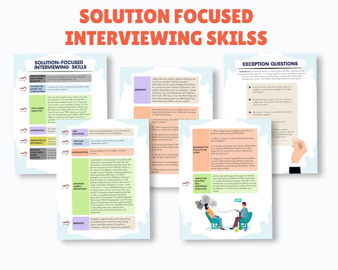 Ultimate Solution Focused Interviewing Questions Bundle, Solution ...