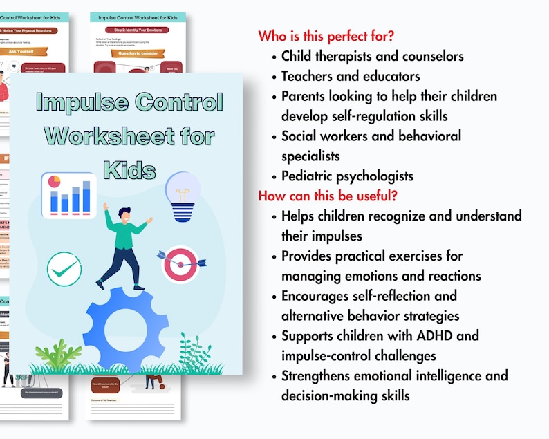 Impulse Control Worksheets for Kids and Teens: Emotional Regulation ...