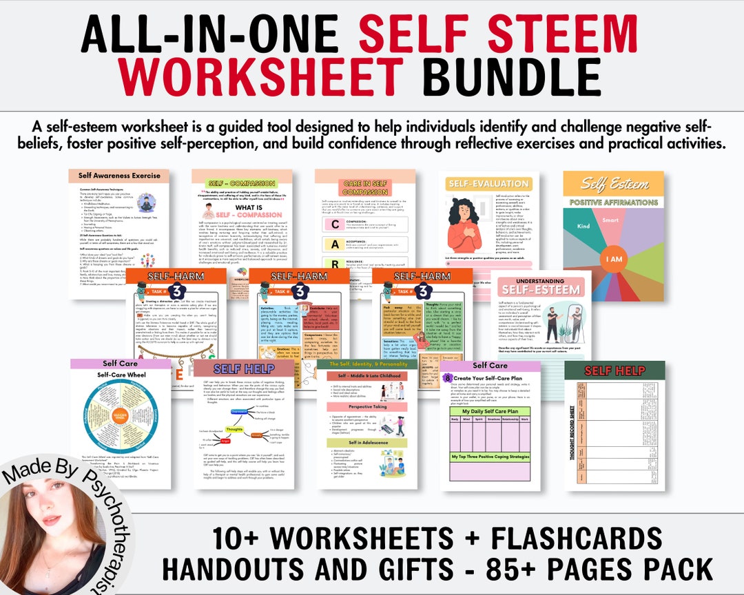 Self Esteem Worksheets, Confidence Building Workbook, Self Confidence ...