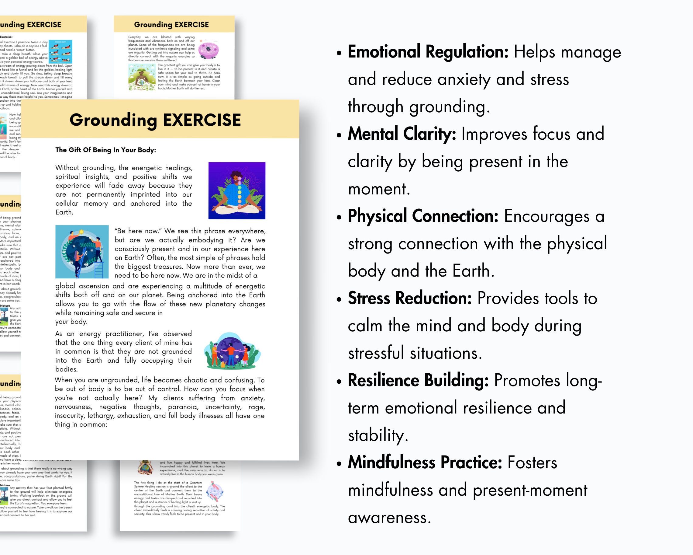 Grounding Exercise Worksheet, Therapy Workbook, Therapy Worksheets, 5 4 ...