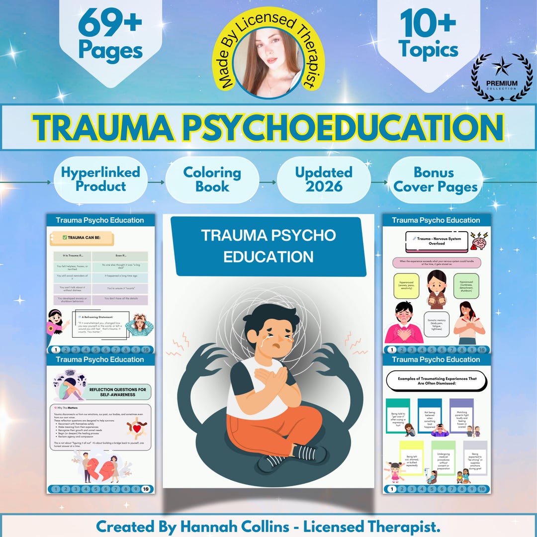 Trauma Psychoeducation Bundle: Trauma Worksheets, 10+ Topics ...