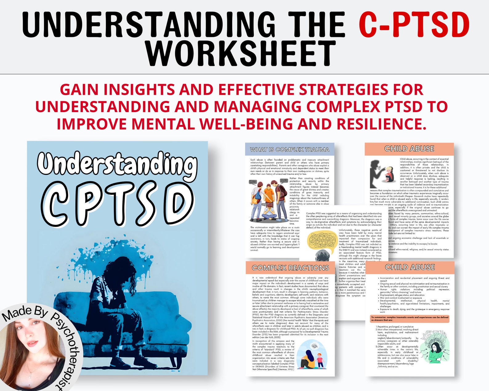 C-PTSD Workbook: C-PTSD Worksheets, Trauma Therapy, Complex PTSD ...