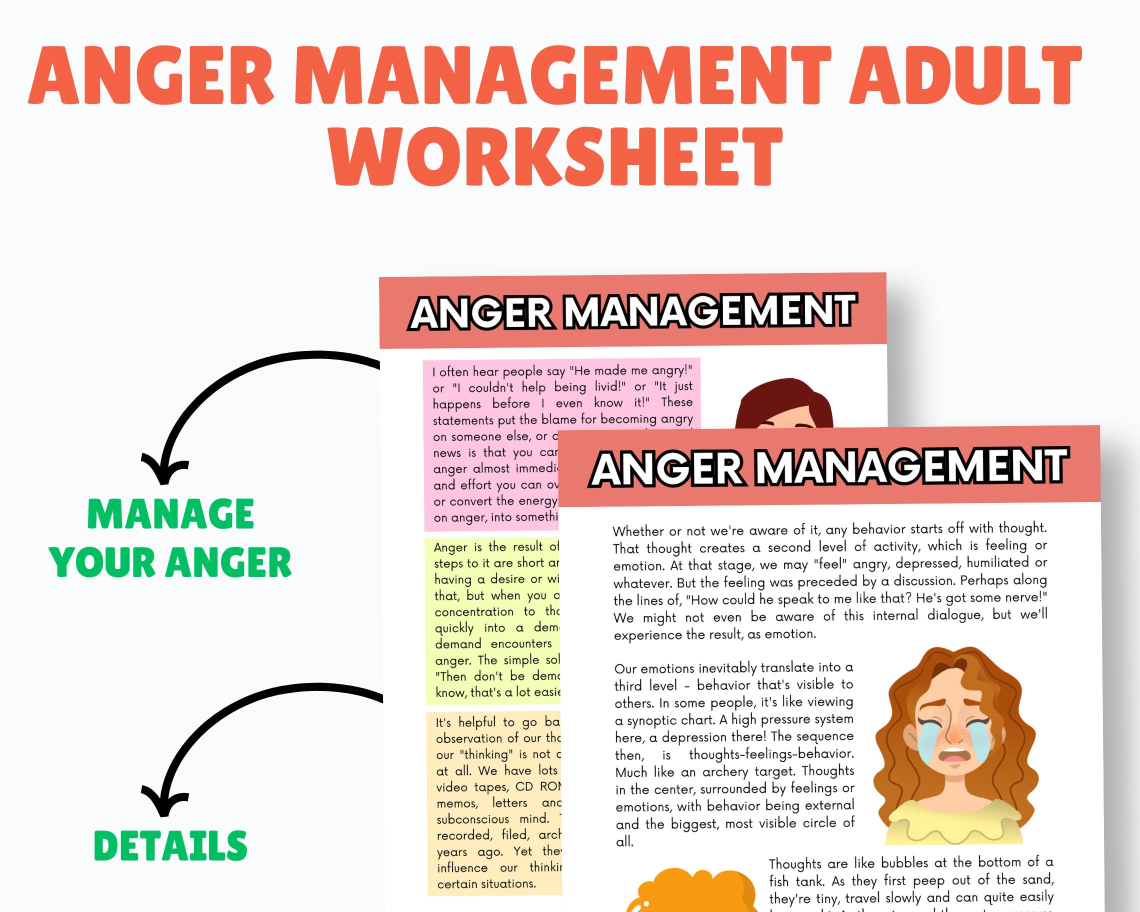 Anger Management Workbook for Teens and Adults, Anger Coping Skill ...