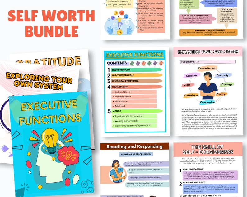 Self Worth Worksheet and Cards Bundle, Self Esteem, Confidence, Teen ...
