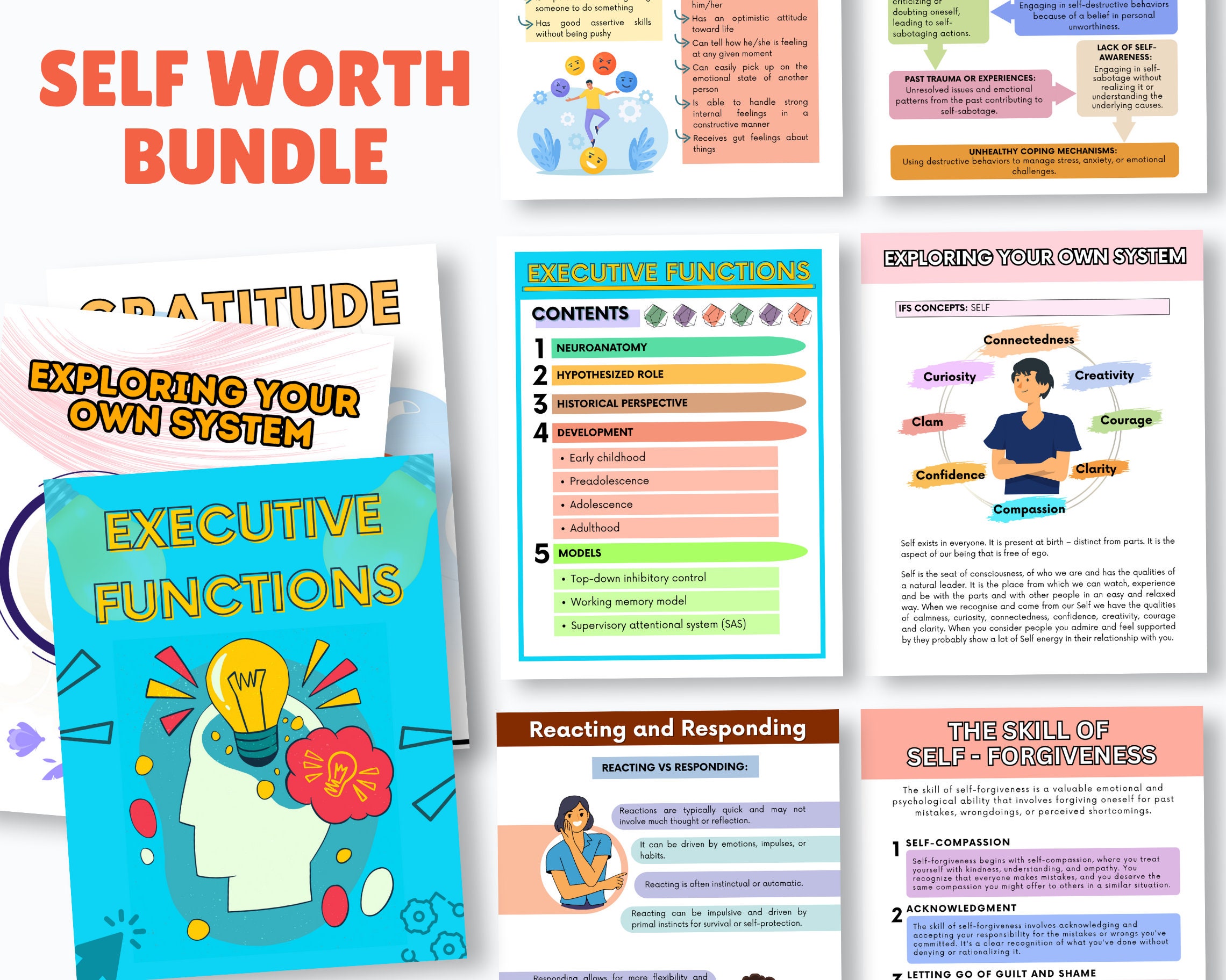 Self Worth Worksheet and Cards Bundle, Self Esteem, Confidence, Teen ...