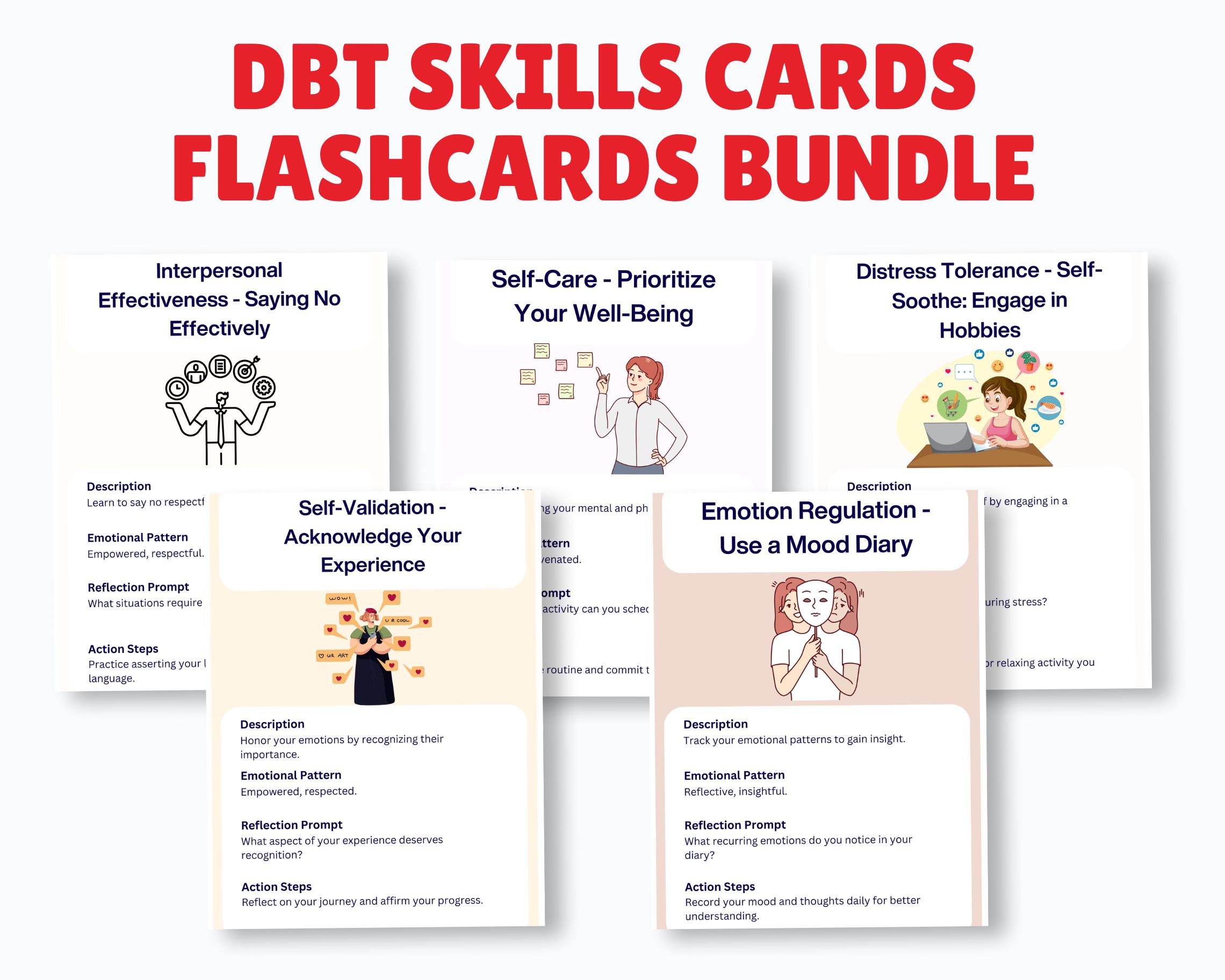 85+ DBT Skills Cards, DBT Flashcards, Dialectical Behavior Therapy, DBT ...