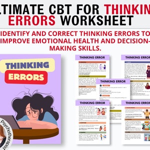 Understanding the Thinking Errors, Therapy Worksheets Bundle, Therapy ...
