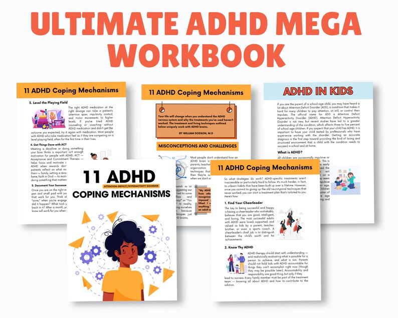 Adhd-executive Functioning Worksheet Bundle for Kids, Time Management ...
