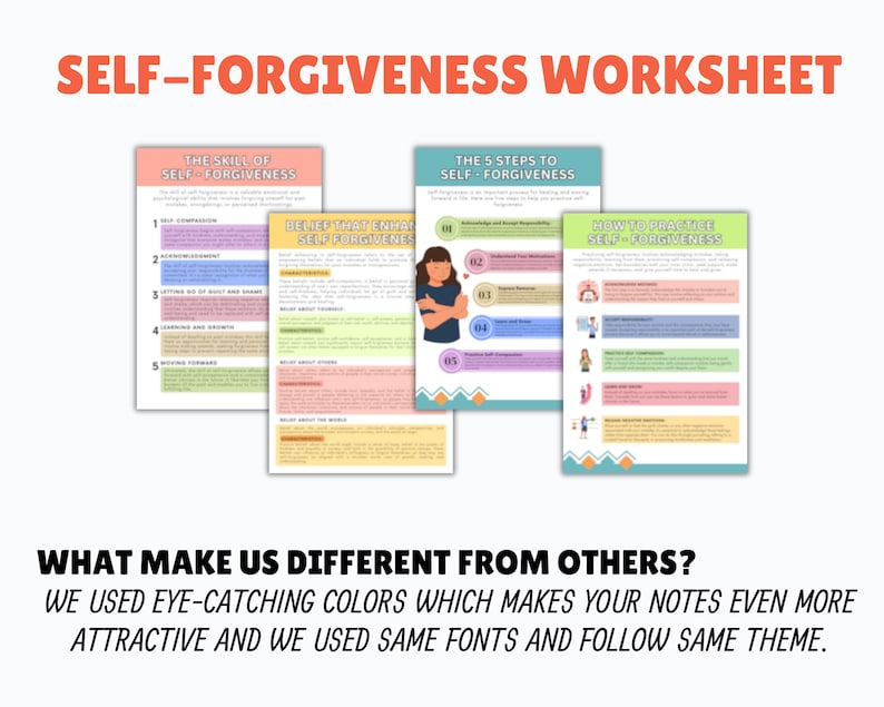 Ultimate Self Forgiveness Worksheet Package, Self Love, Self Growth ...