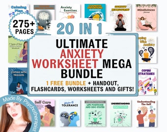 Anxiety Bundle, Anxiety Worksheets, Therapy Tools, Therapy Worksheets ...