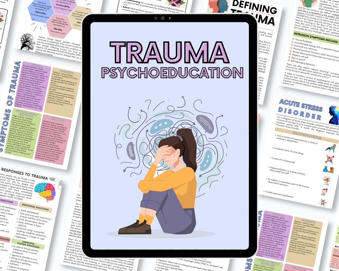 Trauma Therapy Worksheet Bundle, Trauma Worksheets, PTSD Counseling ...