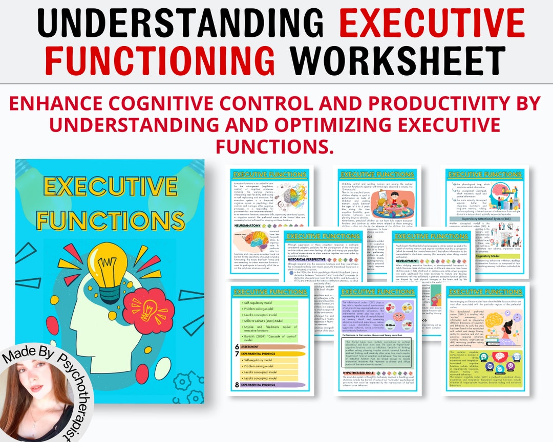 Executive Functioning Worksheets, ADHD Worksheets, Executive ...