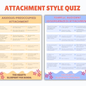 Attachment Styles Quiz, Adult Attachment Styles, Attachment Worksheet ...