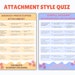 Attachment Styles Quiz, Adult Attachment Styles, Attachment Worksheet ...