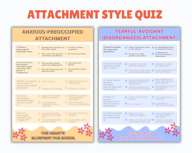 Attachment Styles Quiz, Adult Attachment Styles, Attachment Worksheet ...