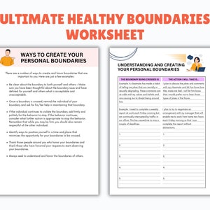 Personal Boundaries Worksheets, Boundaries Workbook, Setting Healthy ...