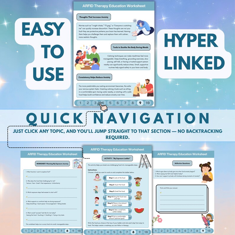 ARFID Therapy Education Worksheets, DSM 5, Therapy Workbook ...
