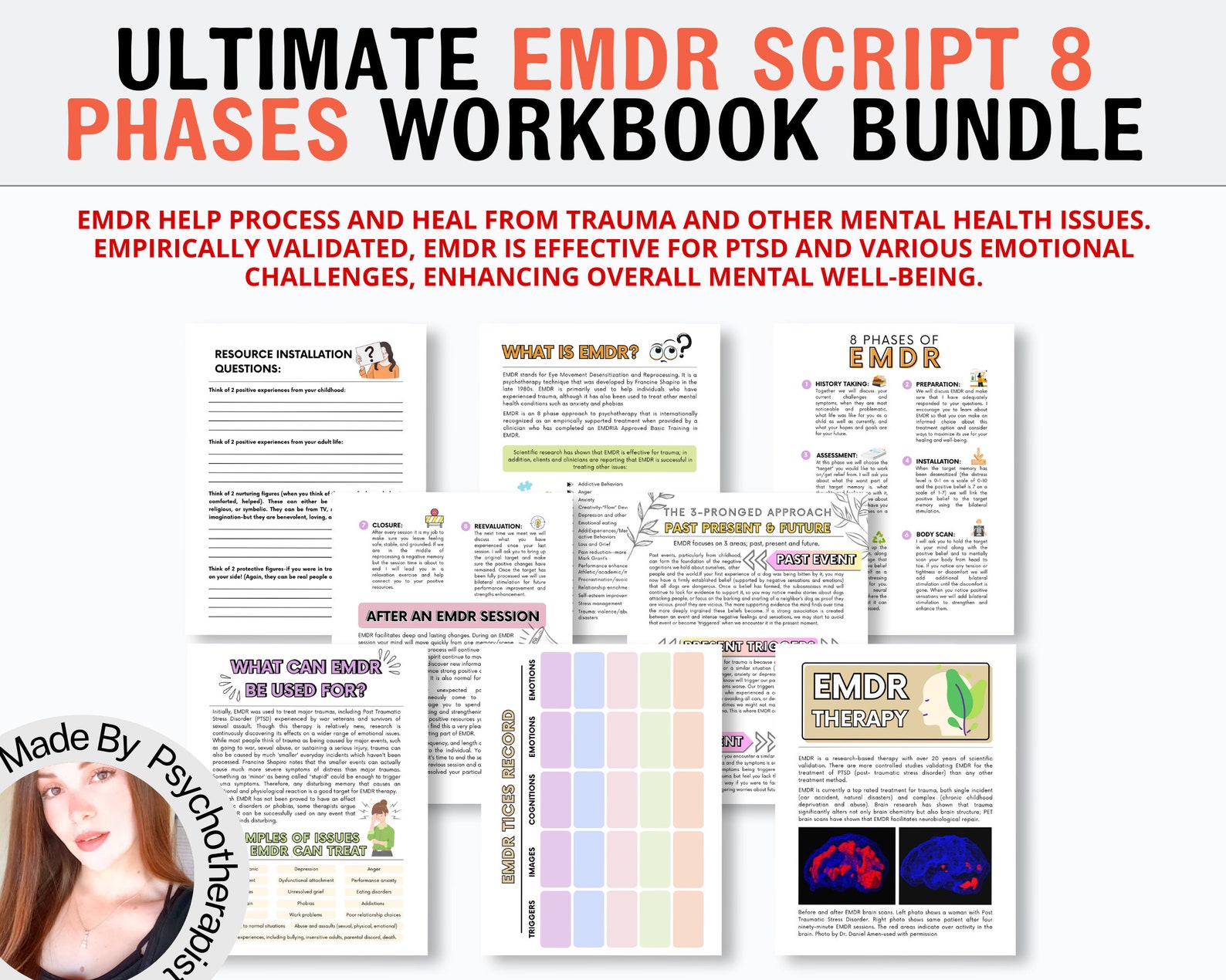 EMDR Scripts & EMDR Worksheets EMDR Tools, Emdr Resources for Phases 1 ...