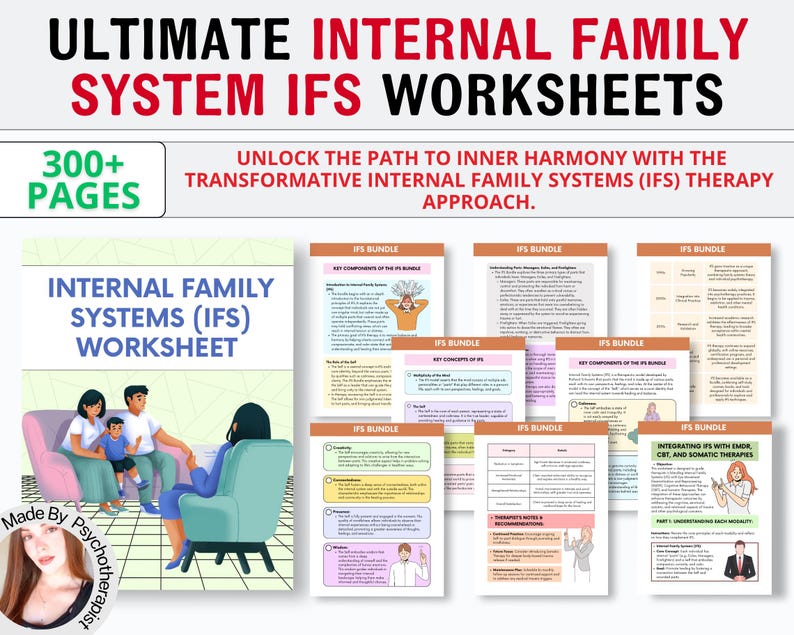 IFS Workbook, Internal Family Systems Worksheets Workbook Cheat Sheets ...