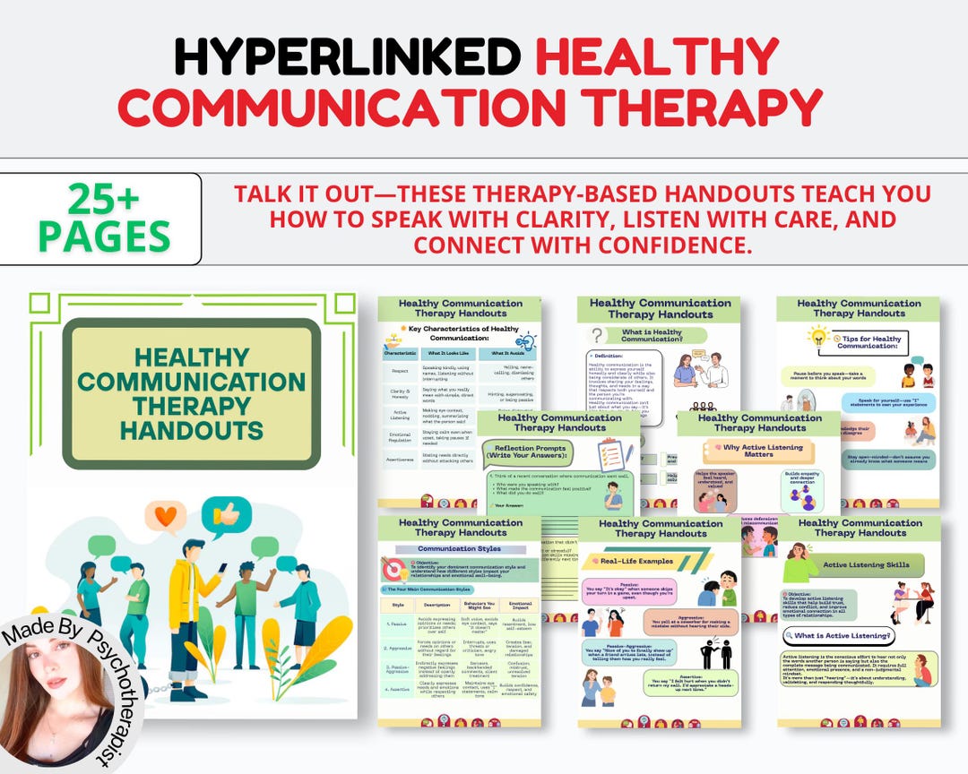 HYPERLINKED Healthy Communication Therapy Handouts: Build Assertiveness ...