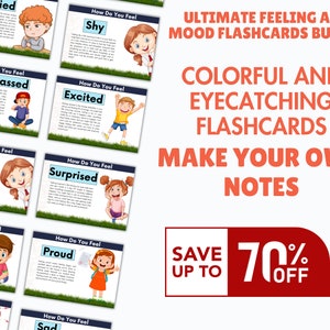 Kids Emotions Flashcards,feelings Flashcards, Large Montessori Feelings ...