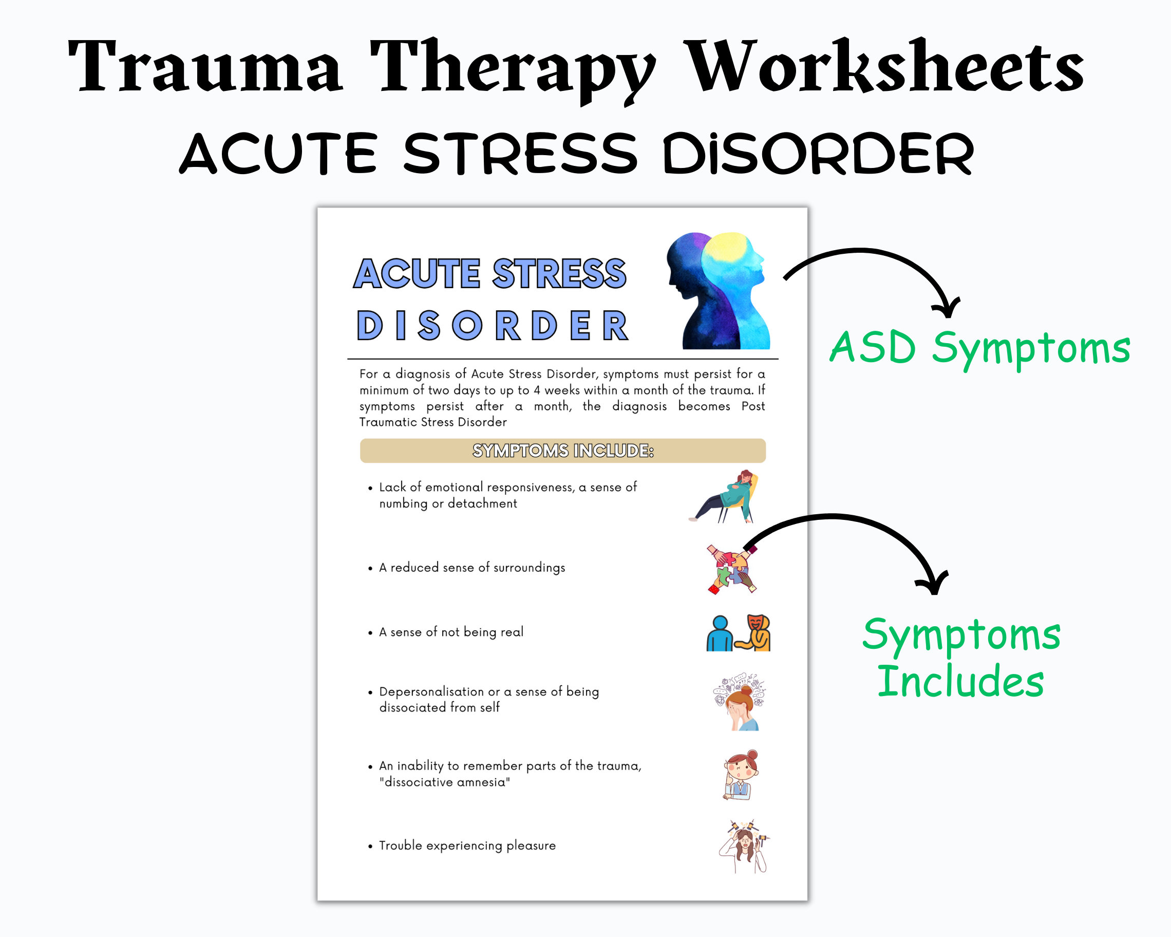 Trauma Therapy Worksheet Bundle, Trauma Worksheets, PTSD Counseling ...