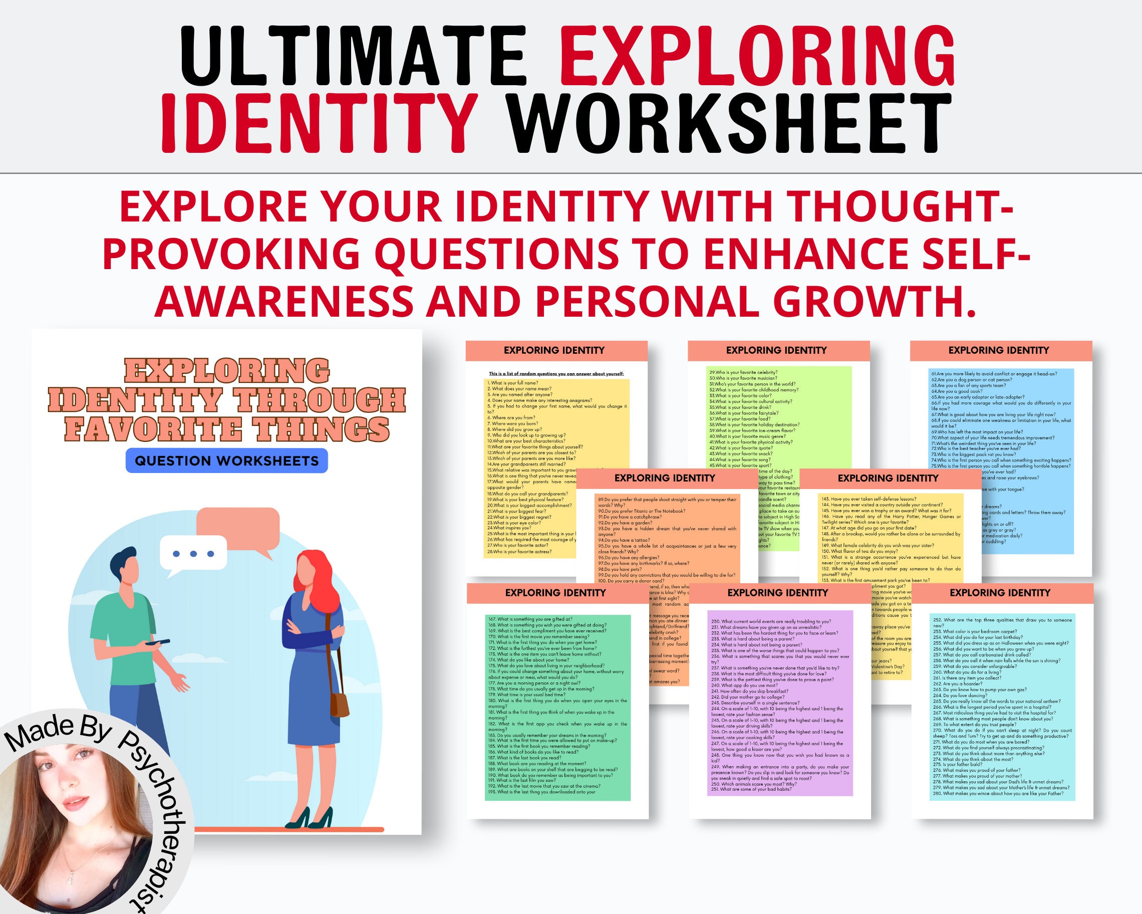 Exploring Identity Through Favorite Things Question Set, Therapy ...