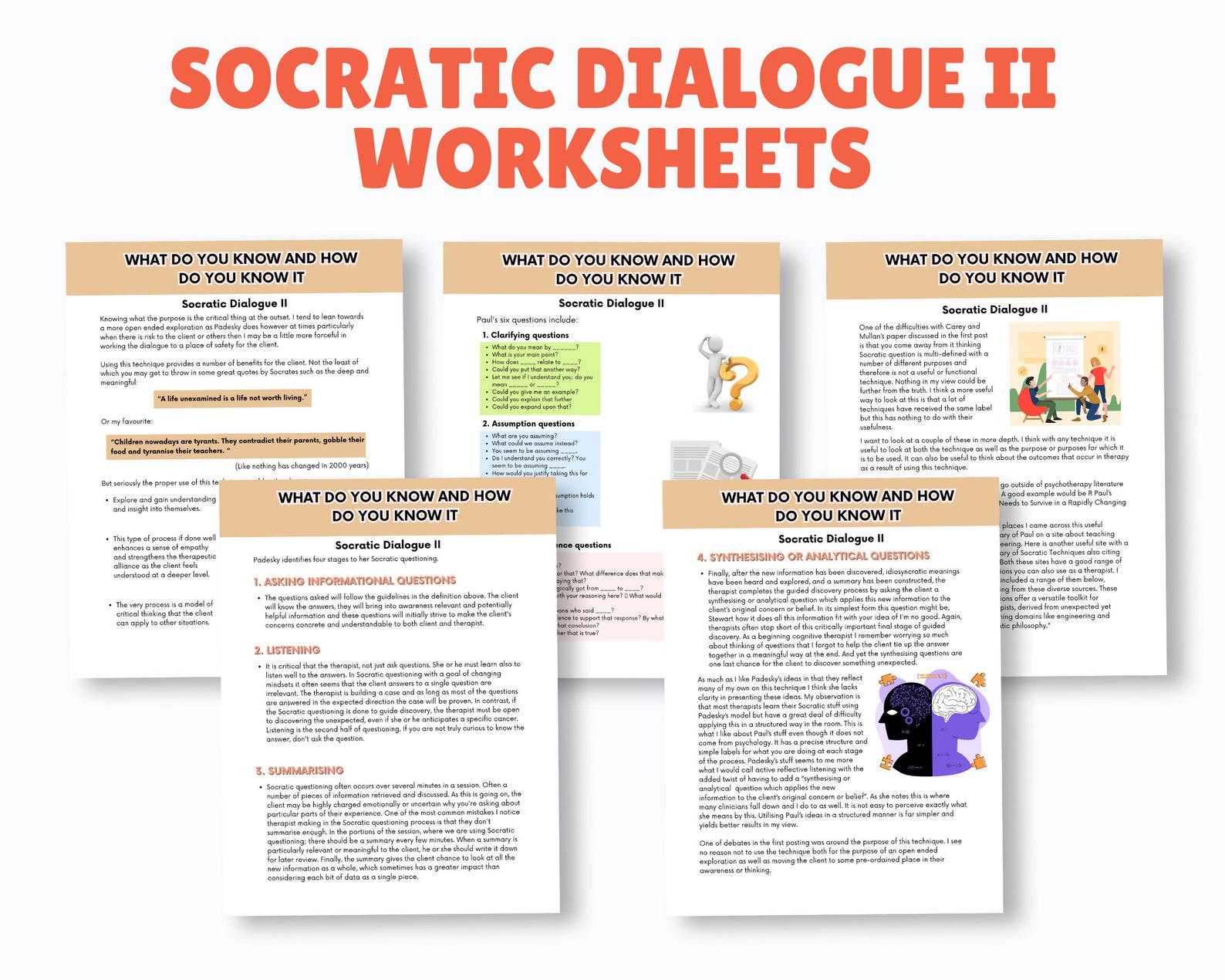 Socratic Questions for Therapists, Critical Thinking, Client Insight ...