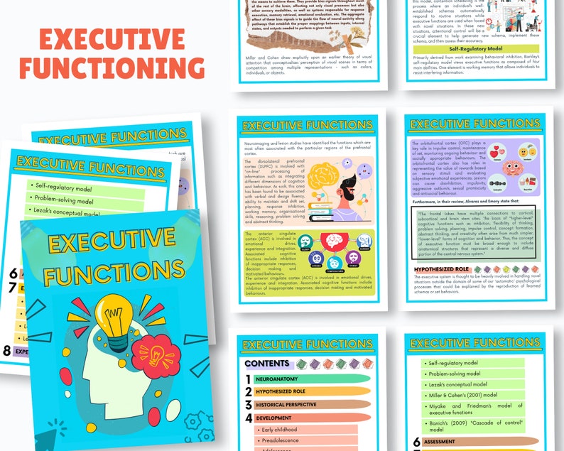 Executive Functioning Worksheets, ADHD Worksheets, Executive ...