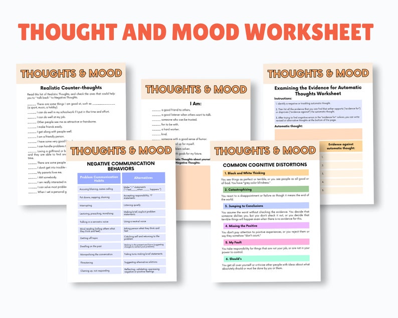DBT Skills Workbook Dialectical Behavior Therapy Worksheets Emotional ...