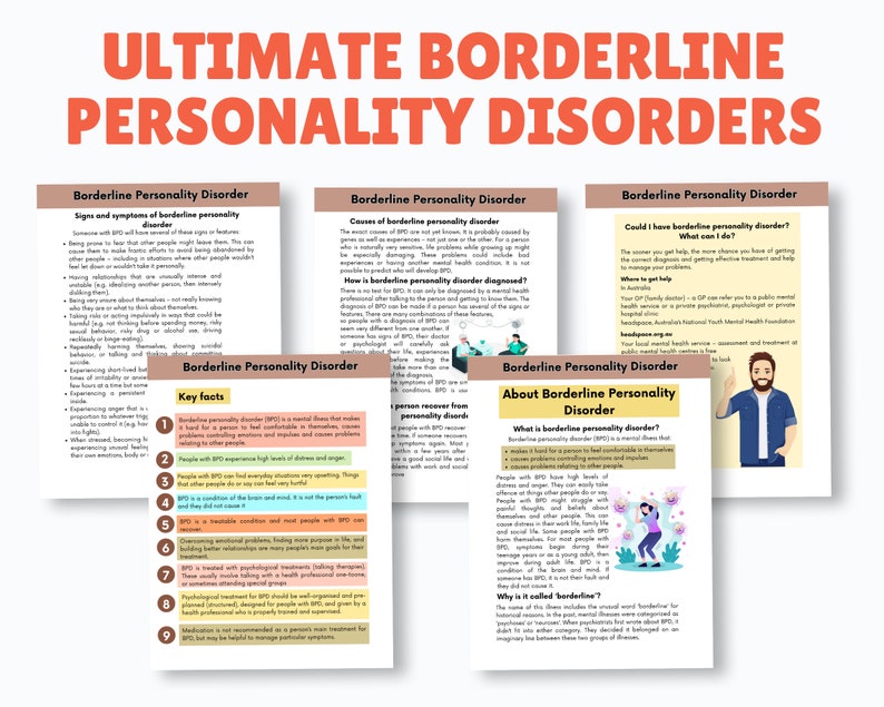 BPD Workbook Borderline Personality Disorder Worksheets, Journal, BPD ...