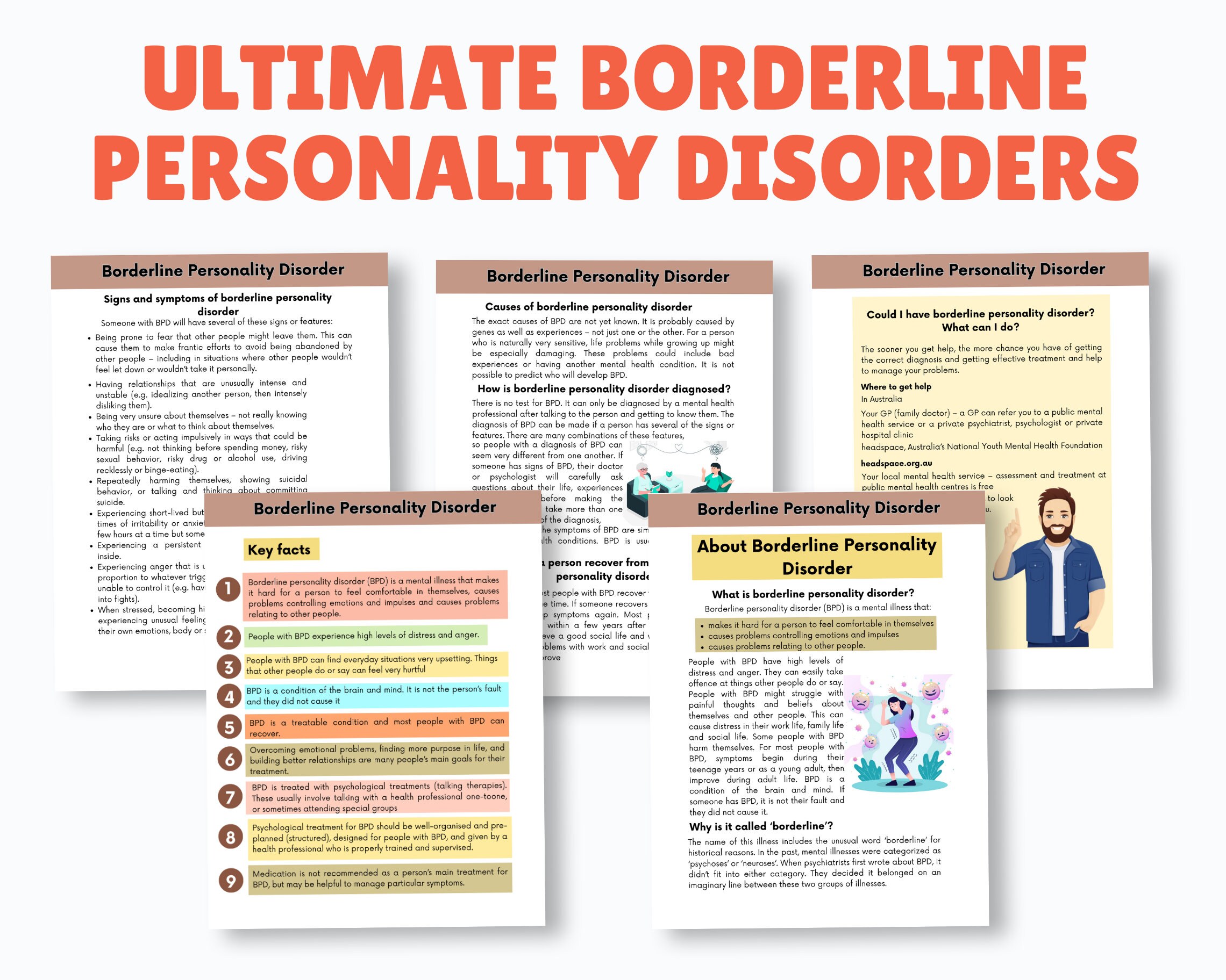 BPD Workbook Borderline Personality Disorder Worksheets, Journal, BPD ...