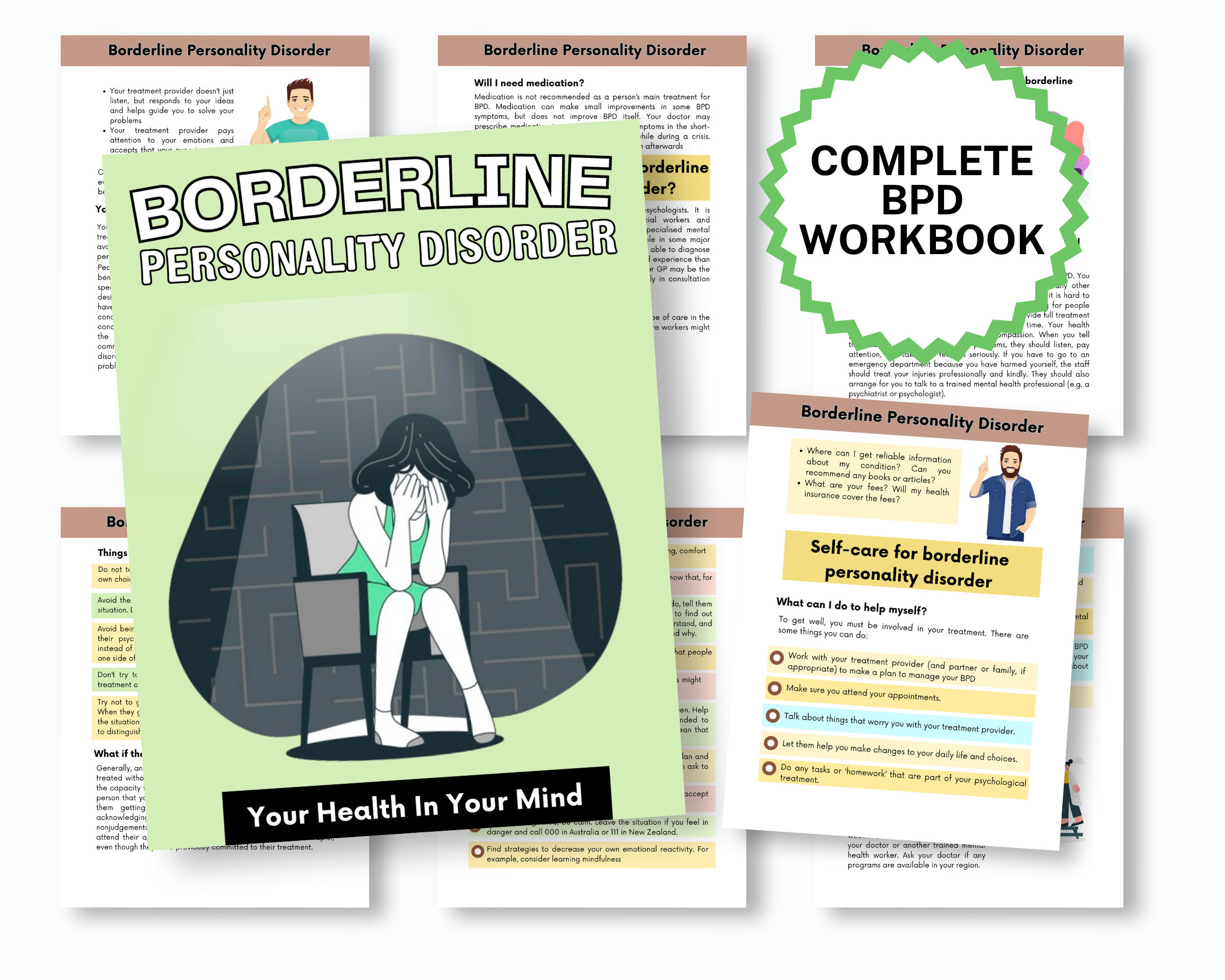 BPD Workbook! Borderline Personality Disorder Worksheets, Journal, BPD ...