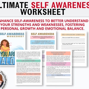 Understanding Self Awareness Workbook, Self Forgiveness Worksheet ...