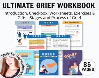 Grief Therapy Worksheets for Adults, Coping Skills for Grief and Loss ...