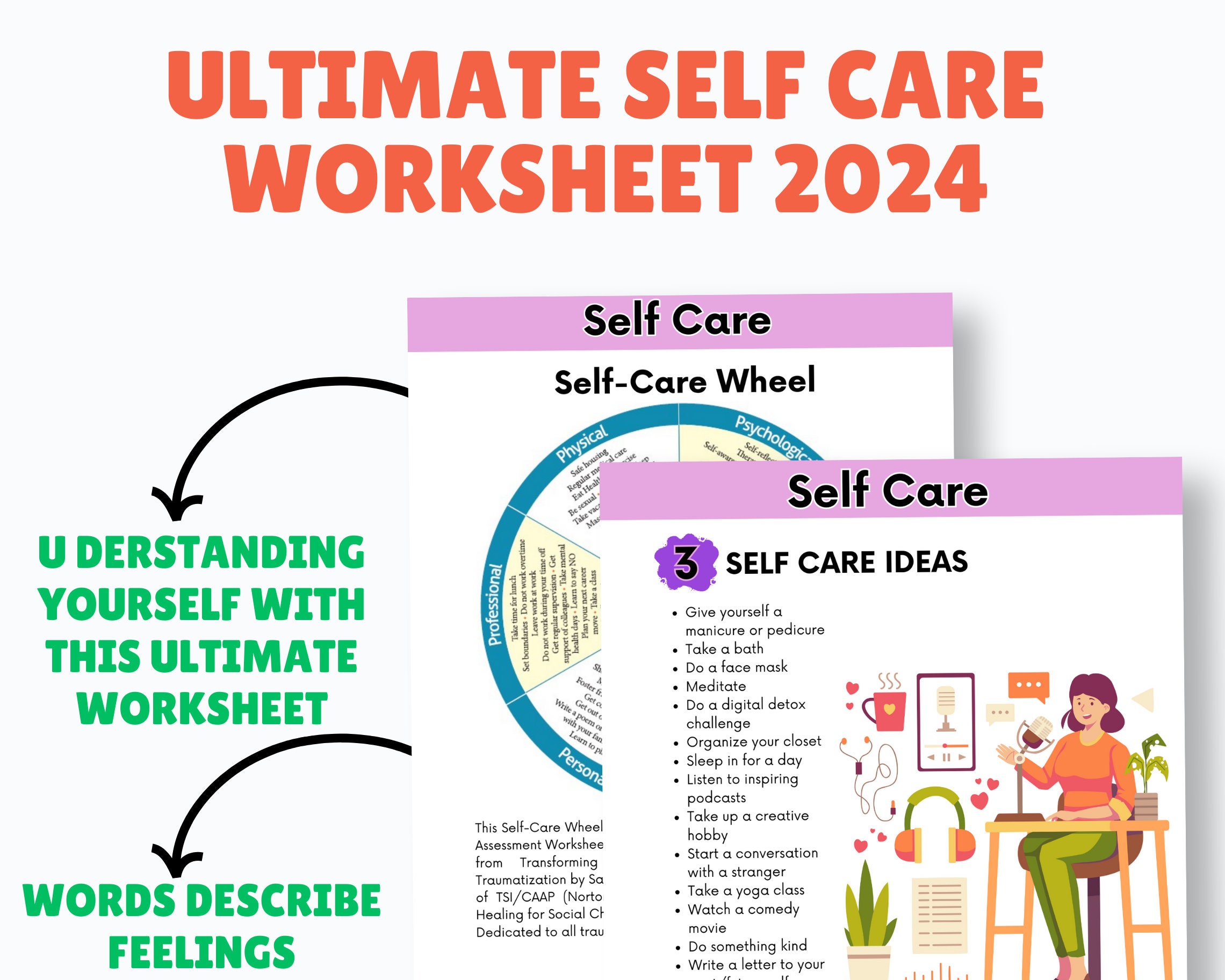 Self Care Journal, Self Care Workbook Worksheets, Self Love, Burnout ...