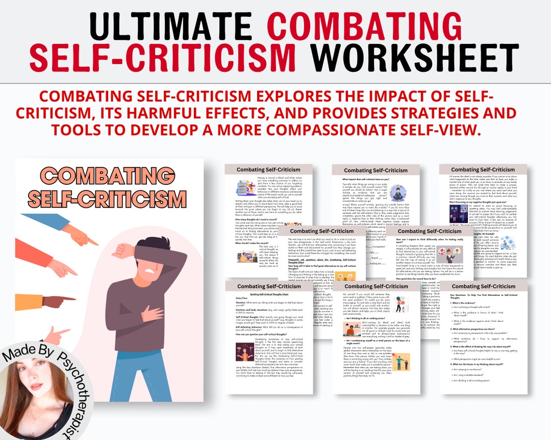 Combating Self Criticism Worksheet, Therapy Worksheet, Cbt Worksheets ...