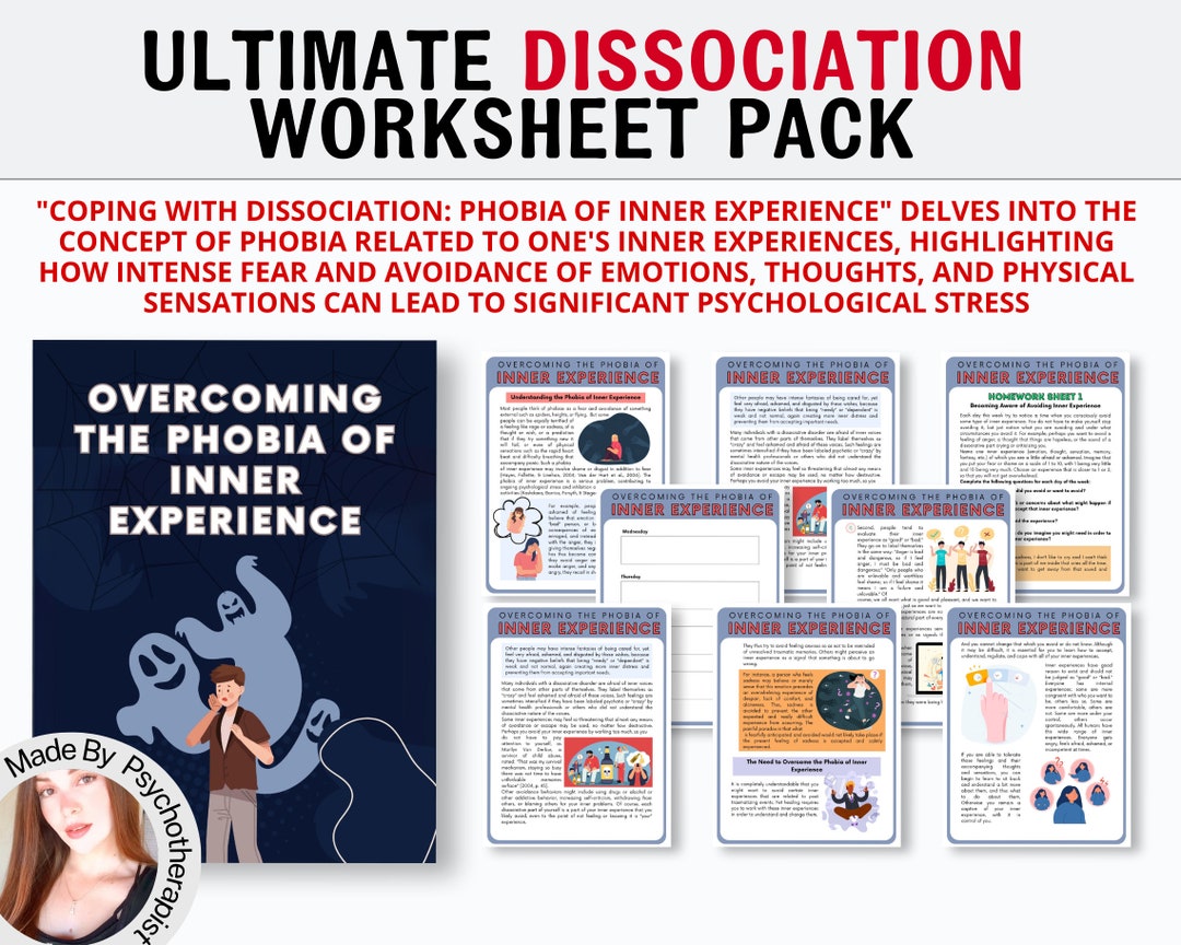 Dissociation Worksheets Workbook Dissociation Therapy Journal ...