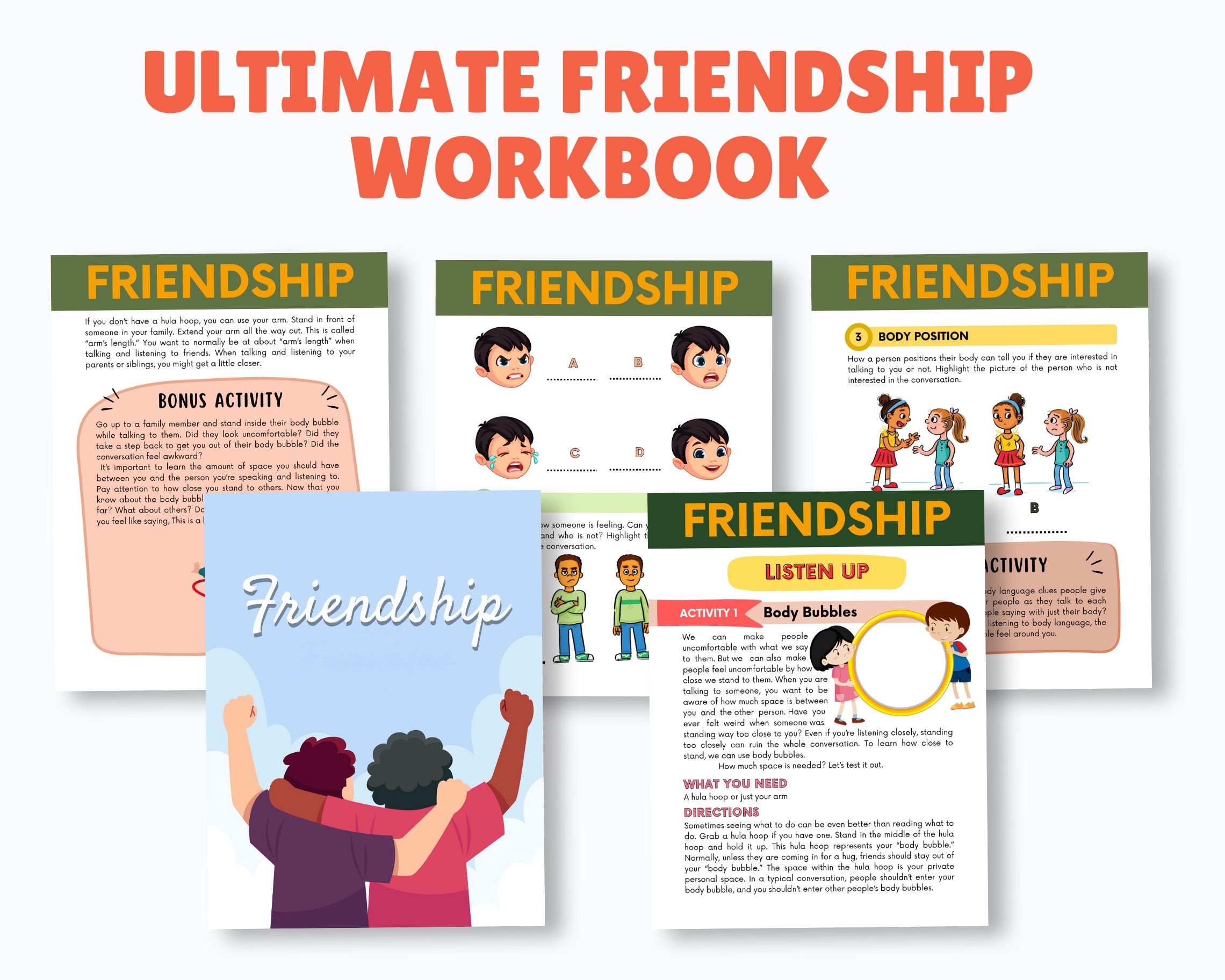 Social Skills, Friendship Kids PRINTABLE Worksheets SEL Assertive ...