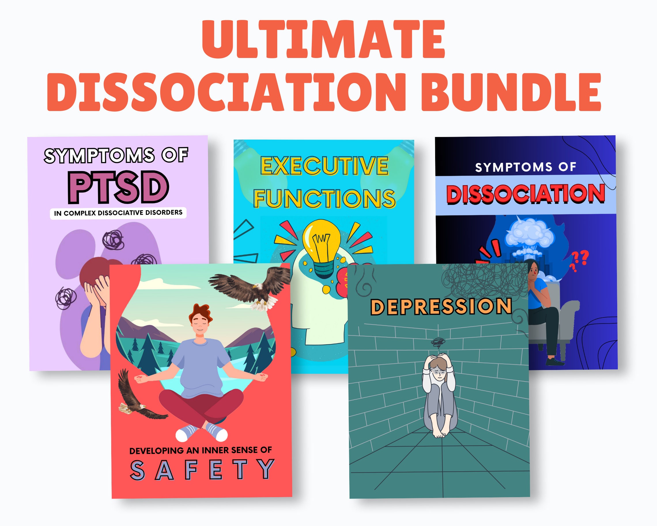 Dissociation Worksheets Workbook Bundle Dissociation Therapy Journal ...