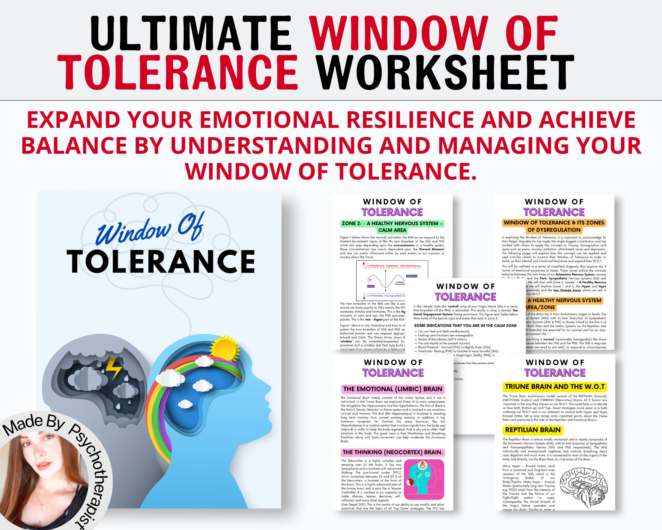 Window of Tolerance, Arousal States, Emotional Regulation, Therapy ...