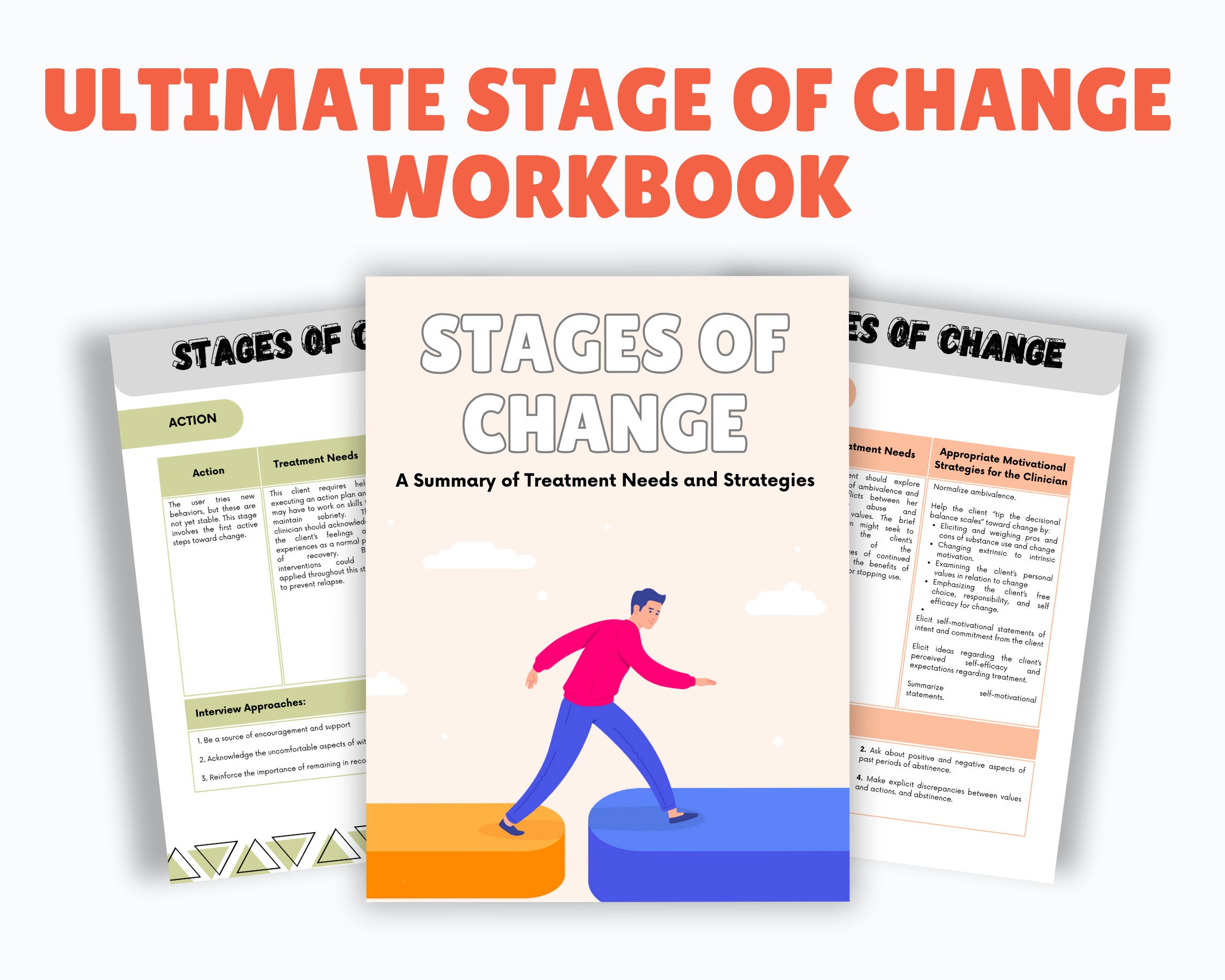 Stages of Change: Transtheoretical Model, Behavioral Change Workbook ...