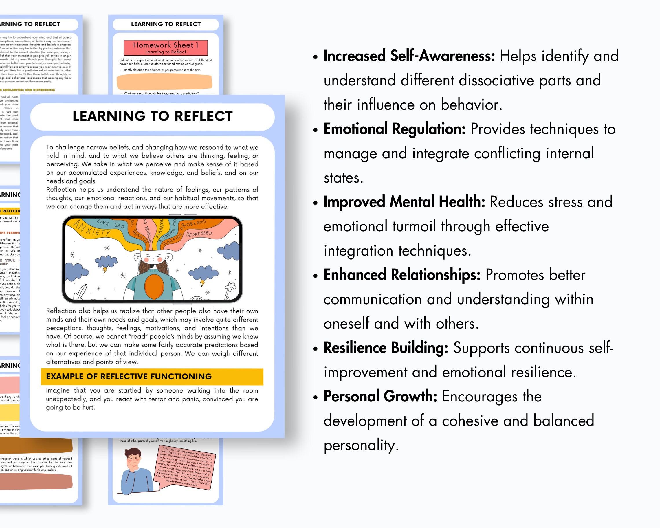 Dissociation Worksheets, Learning to Reflect Workbook Dissociation ...