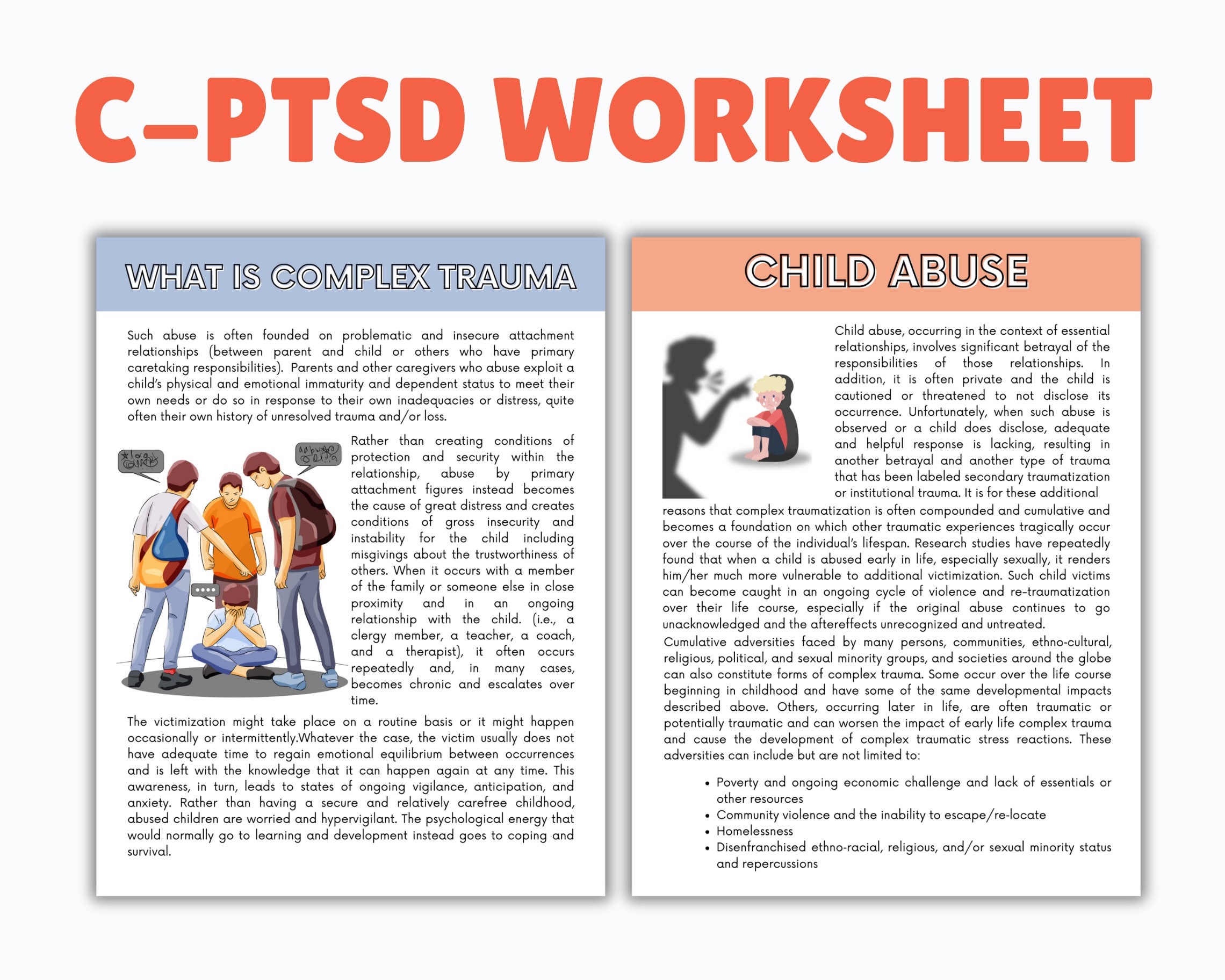 C-PTSD Workbook: C-PTSD Worksheets, Trauma Therapy, Complex PTSD ...